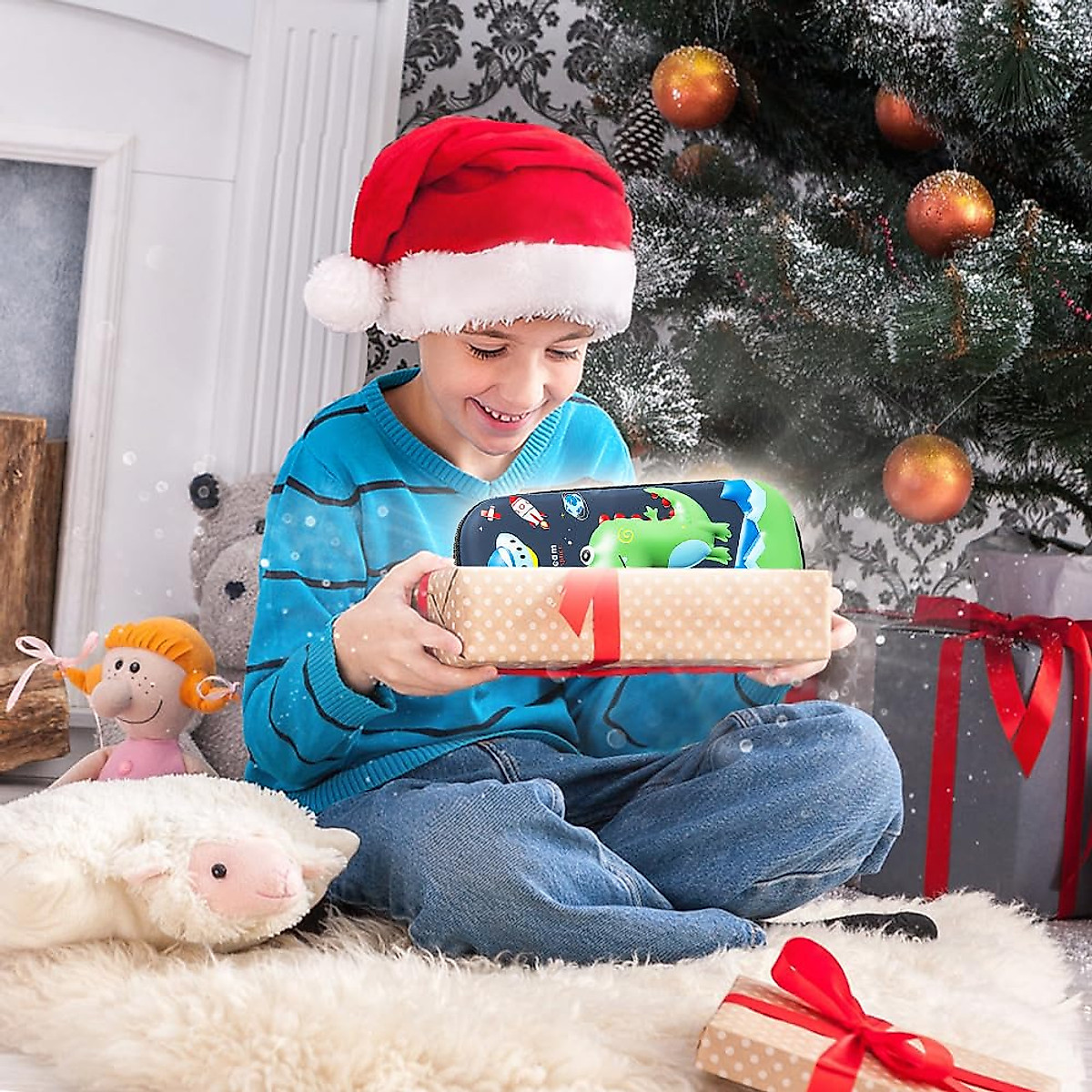 FITATHER Pencil Case, Large Capacity Pencil Pouch with 3D Stereo Cartoon Pattern, Multi-Functional EVA Cute Pencil Pen Bag Aesthetic School Supplies Office Organizer for Teens Boys Girls Adults(Pink)