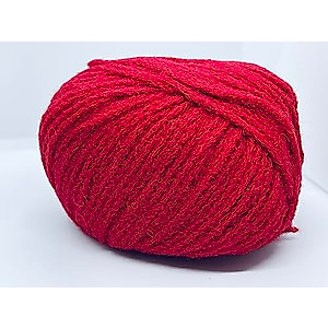 Red Baby Alpaca, Merino Wool Blend Yarn, Worsted 50 Grams (1.76 Ounces) 100 Meters (109 Yards)