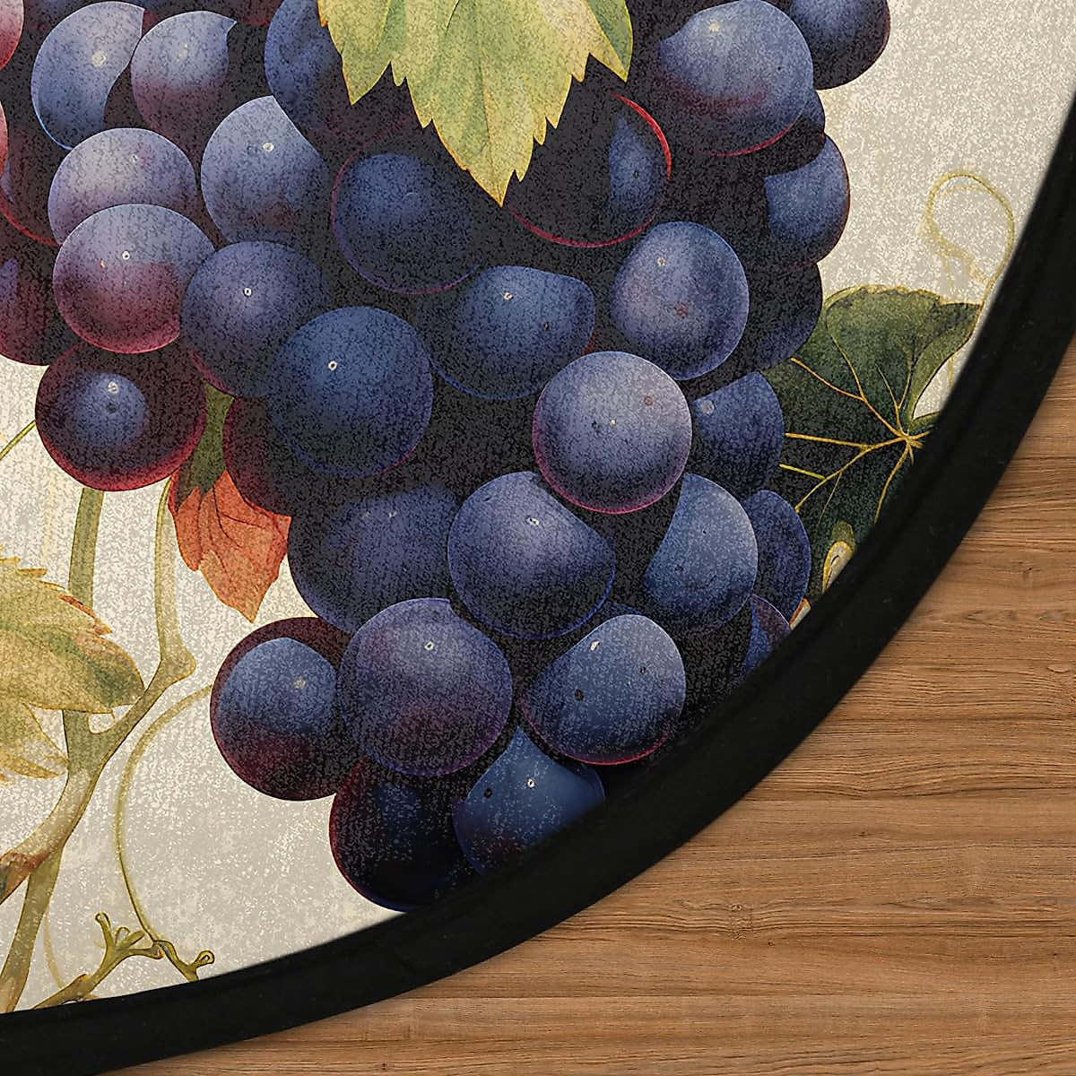 TULIMET Fruit Grapes 5'2'' Ft Round Area Rug Washable Non-Slip Circle Rug Floor Carpet Mat for Bathroom Bedroom Living Room Kitchen Entryway Dining Room