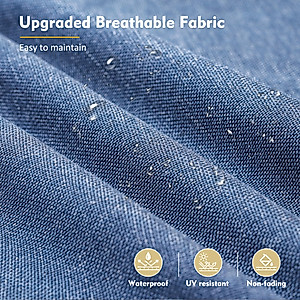 XIZZI Patio Furniture Sets Outdoor Sectional Sofa with Swivel Rocking Chairs,9 PCS All Weather PE Wicker Outside Conversation Couch with Coffee and Side Table for Backyard Deck Garden,Denim Blue