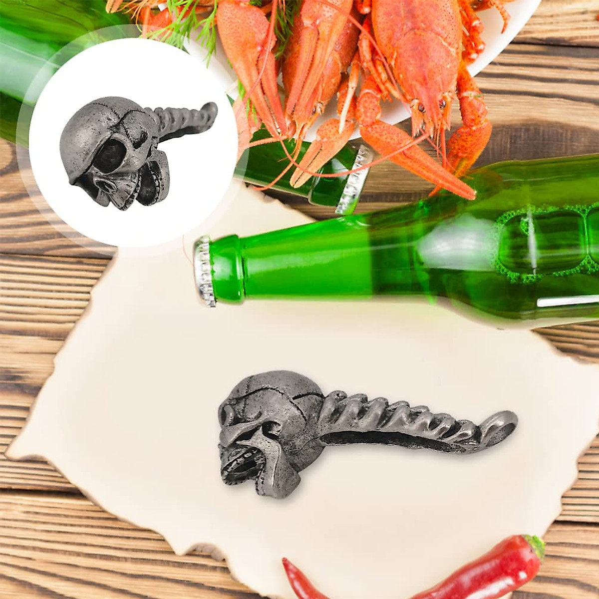 Beer Bottle Opener Halloween Skull Head Bottle Opener Skeleton Bottle Opener Keychain Beverage Bottle Opener for Decor