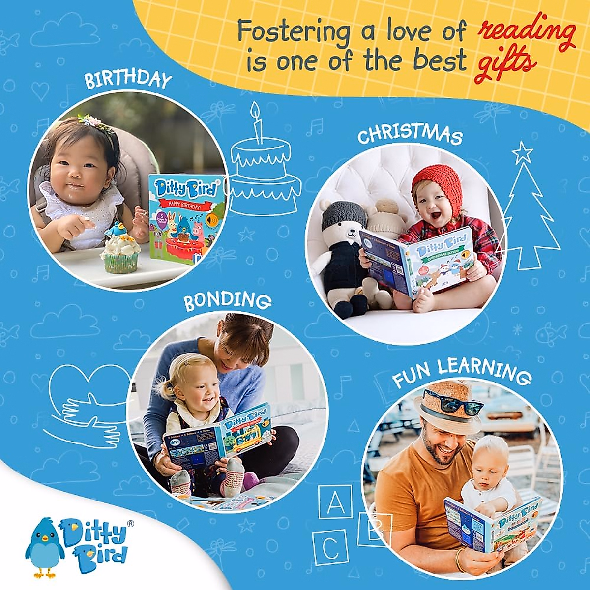 Ditty Bird Chinese Nursery Rhymes Book Children Songs Edition | Bilingual Musical Book for Toddlers, English & Chinese | Fun, Interactive Sound Books for Babies & Toddlers | Mandarin Book for Learning