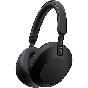 Sony WH-1000XM5 Wireless Industry Leading Noise Canceling Headphones with Auto Noise Canceling Optimizer, Crystal Clear Hands-Free Calling, and Alexa Voice Control, Black (Renewed)