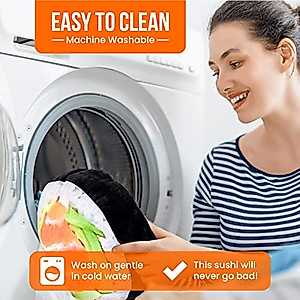 TILTECH Sushi Pillow - Funny Pillow for Bed & Couch, Soft Sushi Plush Cushion, Cute Pillows for Sushi Gifts