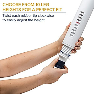 Drive Medical RTL12505 Handicap Bathroom Bench with Back and Arms, White