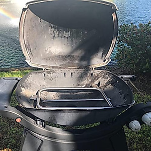 QuliMetal 65032 Grill Burner Tube & 7646 Grill Parts Cast Iron Cooking Grates for Weber Q300, Q320, Q3000 Series Gas Grills Accessories