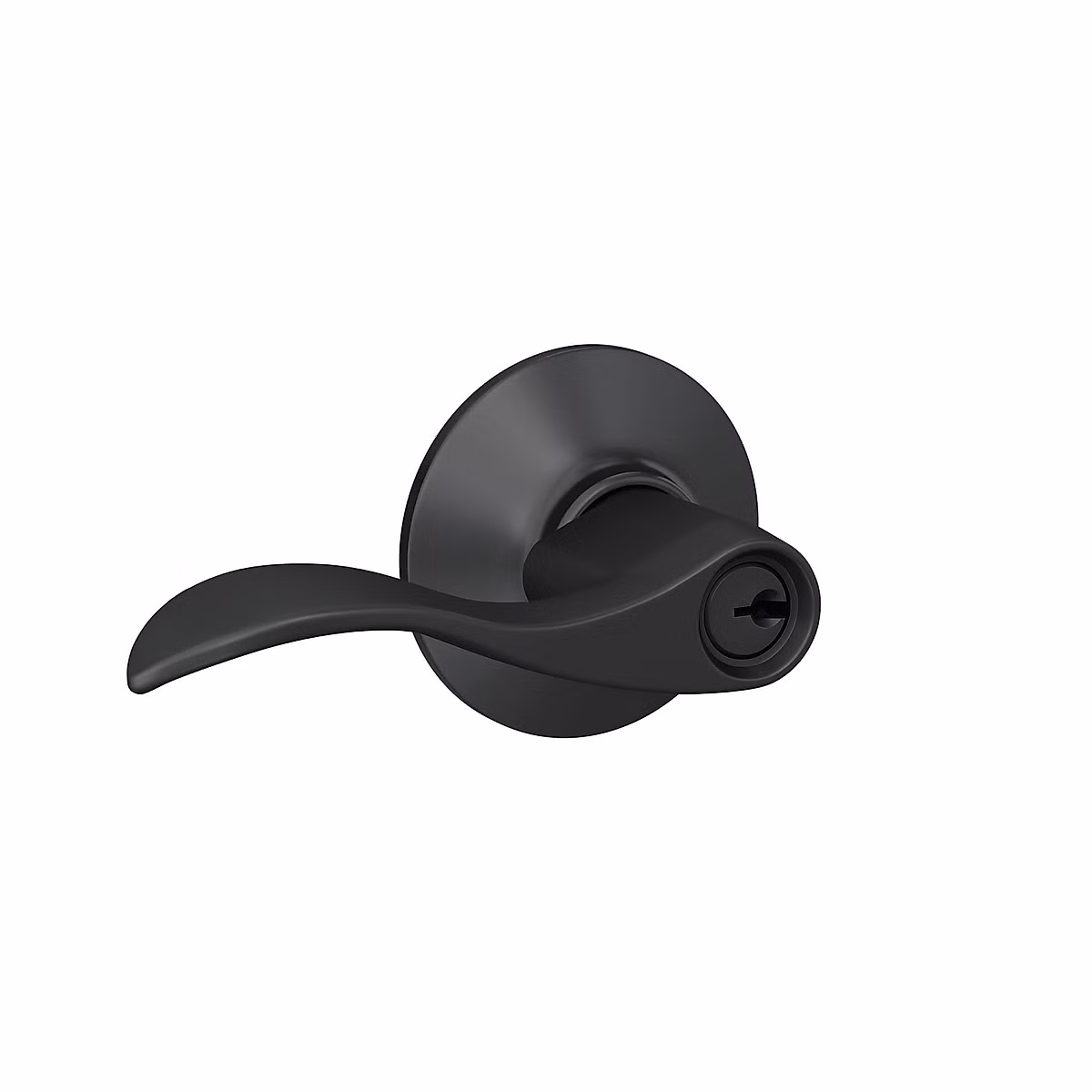 Schlage F51A ACC 622 Accent Door Lever, Keyed Entry Lock, Matte Black