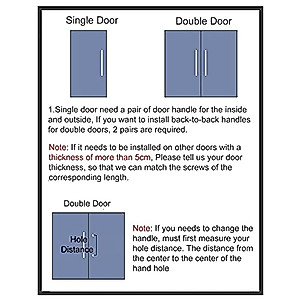 Stainless Steel Barn Sliding Door Handle, Double Side Mounted Push Pull Door Handle for Interior Exterior Doors, 12/16/20/24/28/32/36/40/48/56/60inch Long (Color : Brown, Size : 42.5cm/16.7in) (Whit