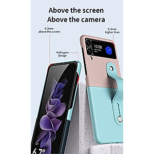 YJZSKRXFAK Case for Samsung Galaxy Z Flip4 5G 2022, Color Collision Slim Fit Protective Cover with Elegant Bracelet Handstrap Case for Galaxy Z Flip 4-Color#3