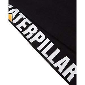 Caterpillar Men's Trademark Banner Long Sleeve Tee Shirts with Center Back Neck Wire Management Loop and CAT Logo, Black, X Large