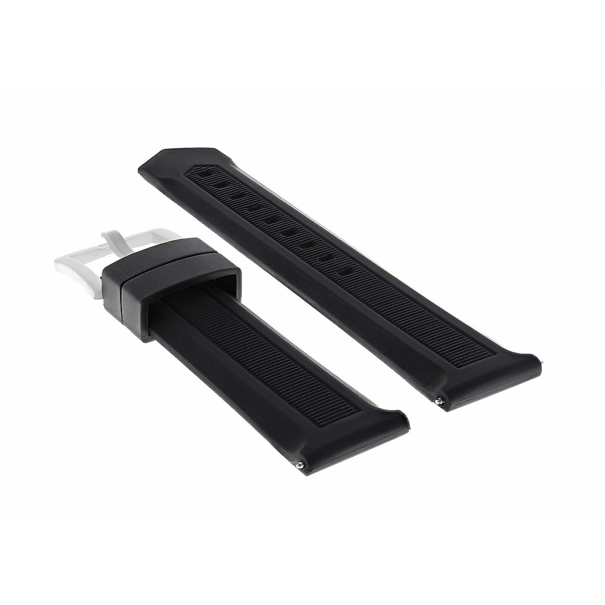 Ewatchparts 20mm Rubber Watch Band Strap Compatible With Tag Heuer F1 Aquaracer CAF1112, WAB2011 Black