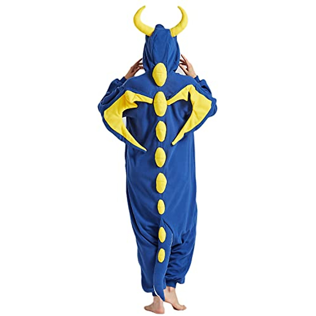 SAMGU Dragon Onesie Adult Halloween Christmas Animal Cosplay Costume One Piece Pajamas for Men Women Medium