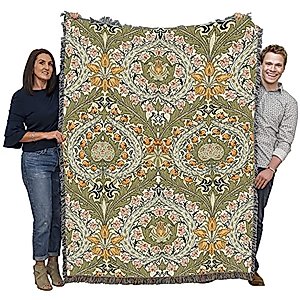 Pure Country Weavers William Morris Eden Blanket - Arts & Crafts - Gift Tapestry Throw Woven from Cotton - Made in The USA (72x54)