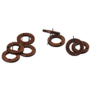 HomeSoGood 20Pcs Wood Earrings Ring Shaped Wooden Earring Posts Stud with Loop for Women DIY Jewelry Making Supplies