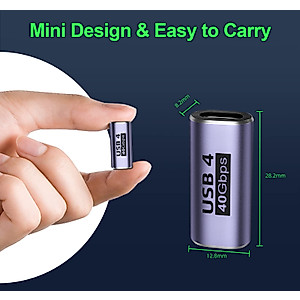 DuHeSin USB C Female to Female Adapter (4 Pack) USB C Coupler with 40 Gbps PD 100W 8K 60hz Video Compatible for Thunderbolt 4/3, MacBook Pro/Air, USB-C HUB and More Type C Devices