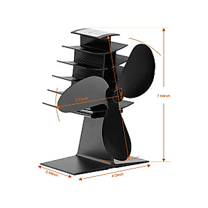 Wood Stove Fan, 3 Blades Fireplace Fan Heat Powered Stove Fan for Wood/Log Burner/Fireplace, Auto-sensing Wood Burning Stove (Non-Electric) Efficient Heat Distribution& Silent Operation