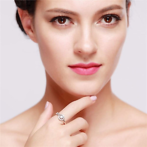 Uloveido Rhodium Plated Teardrop Hollow Swirl Infinity Ring Lab Created Diamond Wedding Anniversary Rings for Women (Size 9) WX022