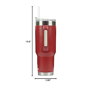 Pelican Hydration Pelican Porter™ 40 oz Vacuum Insulated Tumbler - Recycled Stainless Steel Double Wall Travel with Dual Lid, Powder Coated Insulated Coffee Mug For Hot Cold Drinks, Brick