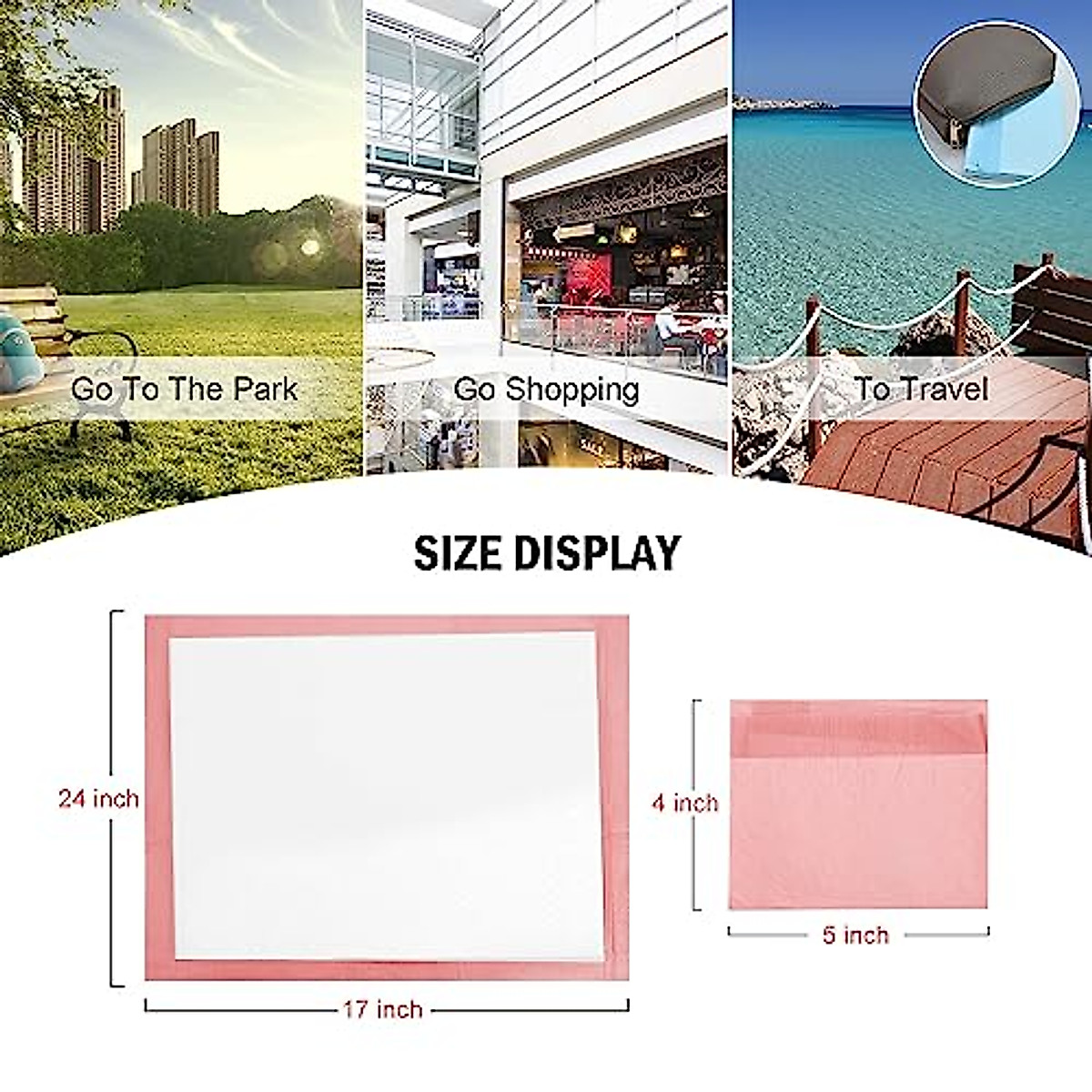 Rocinha Disposable Changing Pads for Baby Disposable Underpads Waterproof Diaper Changing Pad Breathable Underpads Bed Table Protector Mat Changing Pad Liner, 24 Inches x 17 Inches