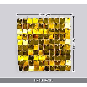 BannerBuzz Shimmer Panel Backdrop, Made of Premium Quality Plastic (Gold, 6' W X 8' H)