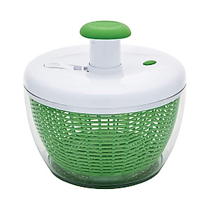 Farberware Easy to use pro Pump Spinner with Bowl, Colander and Built in draining System for Fresh, Crisp, Clean Salad and Produce, Large 6.6 quart, Green