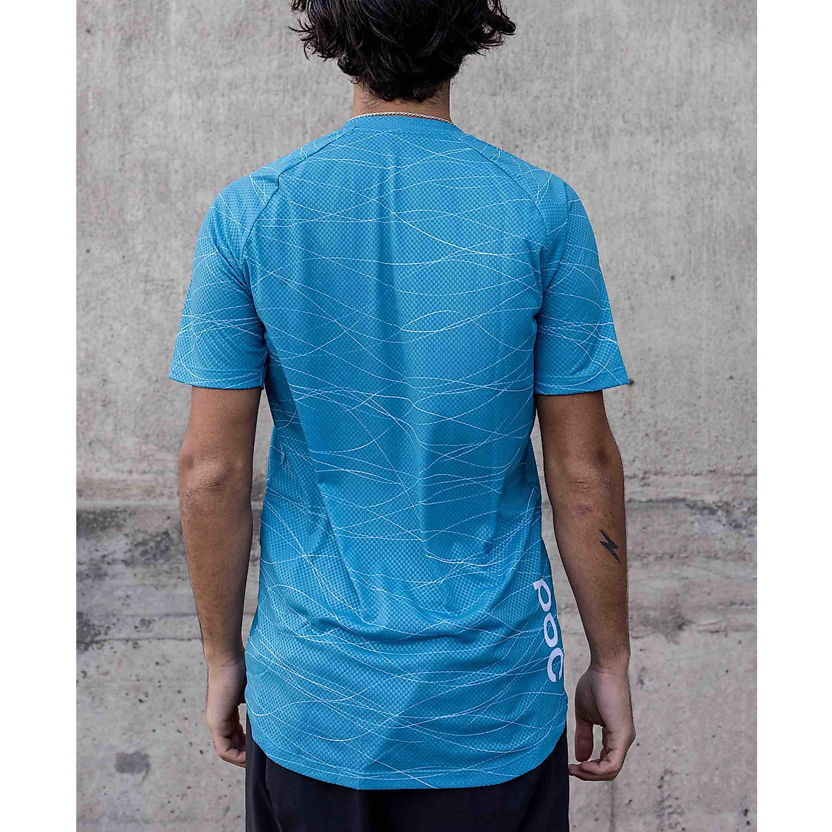 POC Mtb Pure T-Shirt - Men's Lines Basalt Blue, Xs