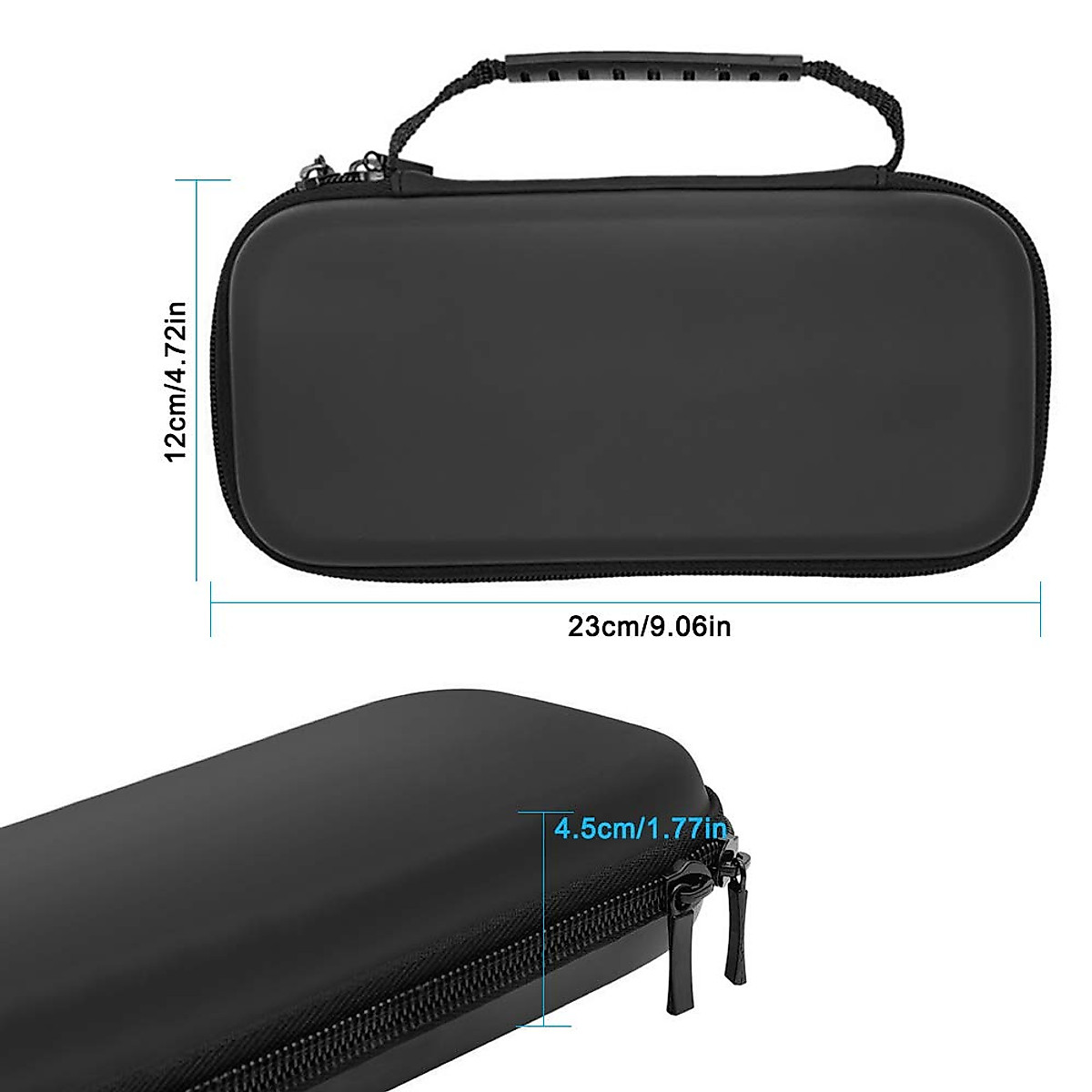 Carry case for New Switch Lite, AFUNTA Zipper Portable Case with 2 Pcs Screen Protectors for Switch Lite 2019-9H Hardness Tempered Glass Film