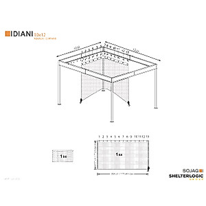 Sojag Accessories Set of 4 10' x 12' Polyester Outdoor Curtains for Diani Gazebo Sun Shelter, Black