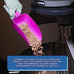 Vikan Remco 630066 Color-Coded Plastic Hand Scoop - BPA-Free Food-Safe Kitchen Utensils, Restaurant and Food Service Supplies, 16 oz, Brown