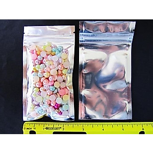 2000 Silver Aluminum Foil Mylar 2.5x4 inches Recloseable Bag Clear Front AL-1 Ship Fast