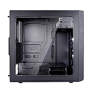 Fractal Design Focus G - Mid Tower Computer Case - ATX - High Airflow - 2X Fractal Design Silent LL Series 120mm White LED Fans Included - USB 3.0 - Window Side Panel - Black