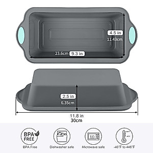 Chicrinum Silicone Bread Loaf Pan, Non-Stick Food Grade Silicone Baking Mold, Meatloaf Pan with Metal Reinforced Frame More Strength