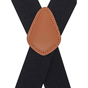 Bioterti Men’s Heavy Duty X- Back 1.4 Inch Suspenders with 4 Snap Hooks (Black)