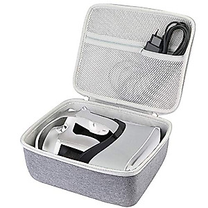 khanka Hard Travel Case replacement for Meta Oculus Quest 2 VR Gaming Headset 64GB/256GB(inside white)