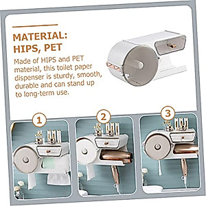 SWOOMEY Paper roll White Toilet Paper Holder Wall Mount Toilet Paper Holder Paper Towel Dispenser Tissue Storage Shelf Wall Toilet Paper Towels Holder Toilet Paper Case No Punching Napkin