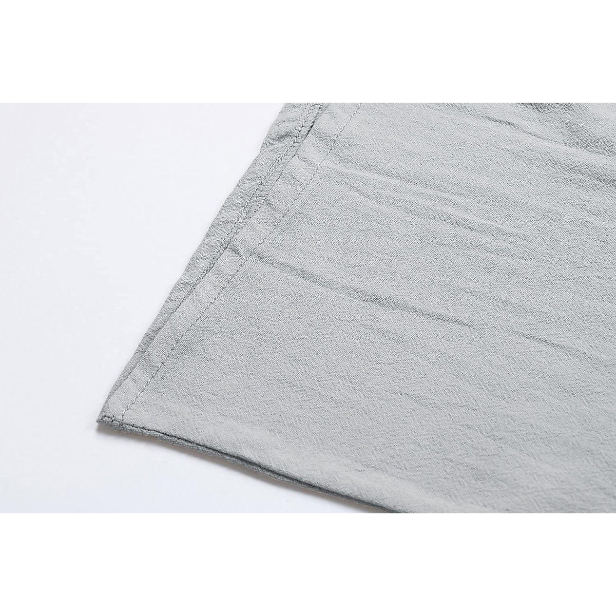 utcoco Men's Cotton Linen Tank Top Solid Color V-Neck Cut Off Tee Summer Beach Sleeveless Shirts for Men (L, Light Grey)