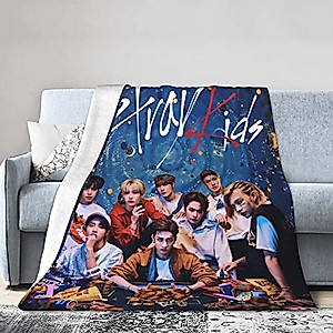 Super Soft Stray Flannel Throw Hyunjin Bangchan Felix Blanket Kids for Bed Sofa Office Knee pad,Bed car Camp Beach Blanket Throw Blankets 50"X40"