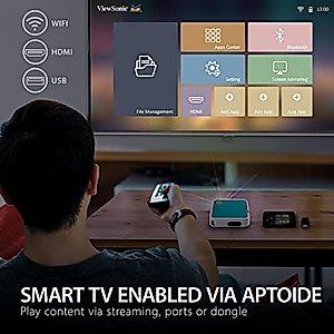 ViewSonic M1 Mini+ Ultra Portable LED Projector with Auto Keystone, Bluetooth JBL Speaker, HDMI, USB C, Stream Netflix with Dongle (M1MINIPLUS)