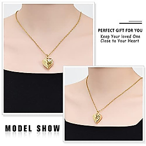 shajwo Cremation Jewelry Angel Wing Heart Urn Necklaces for Ashes Memorial Keepsake Pendant for Women Men,Mom