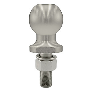 CURT 40052 Stainless Steel Trailer Hitch Ball, 3,500 lbs, 2-Inch Diameter, 3/4 x 2-1/8-Inch Shank