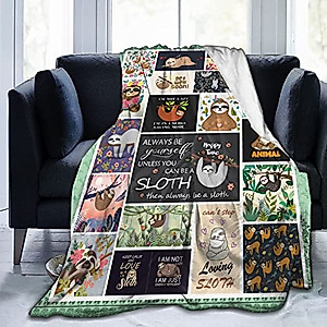 Sloth Throw Blankets Super Soft and Warm Sherpa Sloth Blankets for Couch Sofa Cute Sloth Gifts for Kids and Adults