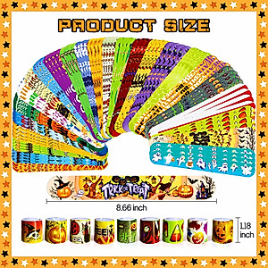 Halloween Slap Bracelets for Kids, 100 Halloween Bracelet Toys Bulk For Kids Girls Boys, Trick or Treat Party Favors, Exchanging Gifts, Classroom Prizes, Halloween Party Gift Treat Bag Filler Supply