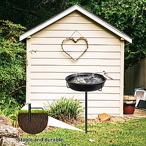 AUHOKY Freestanding Birdbaths Bowl for Outdoor, Lightweight Detachable Outdoor Bird Bath with Sturdy Metal Stake, Adjustable Birdfeeder for Garden Patio Yard Lawn Decoration (Black)