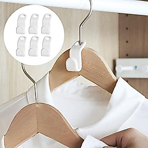 Prettyia 6X Heavy Duty Clothes Hanger Connector Connection Hook, Closet Space Saving Outfit Hangers Extender Clips Flocking Coat Hanger Extend Hook