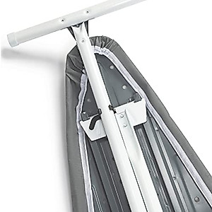 Ironing Board Full Size; Made in USA by Seymour Home Products (Solid Grey) Bundle Includes Cover + Pad | Iron Board w/Steel T-Legs Adjustable Tabletop up to 35" High; Perforated Top for Steam Flow