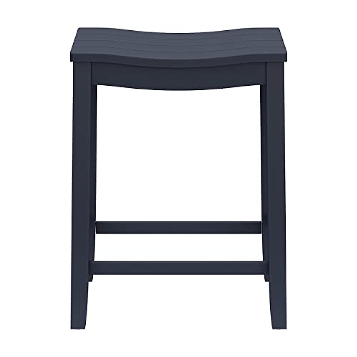 Hillsdale, Fiddler Wood Backless Counter Height Stool with Saddle-Style Seat, Navy