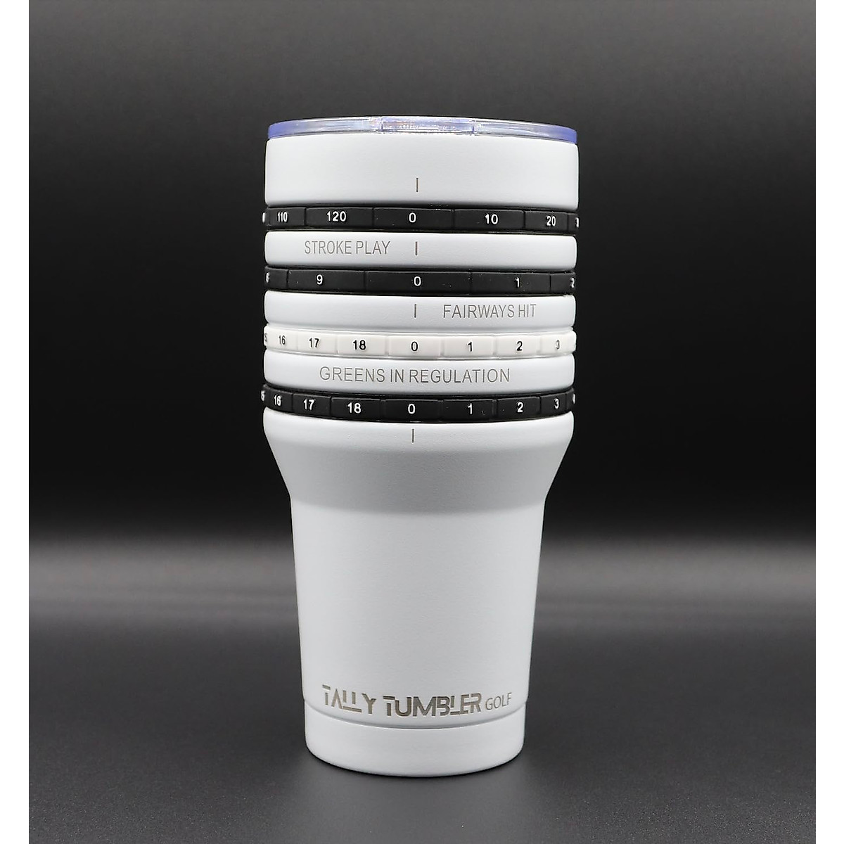 Tally Tumbler Golf Stainless Steel Cup, 30 oz Leak Proof Lid, Double Wall Insulation, Golf Tumbler with Score Keeping Counter used for strokes per hole, Greens in Regulation & Fairways Hit