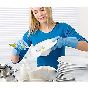 YeuDeuy Scrub Brush for Dish Kitchen Sink Pot Pan with Stiff Bristles, Yellow-Green 3pcs