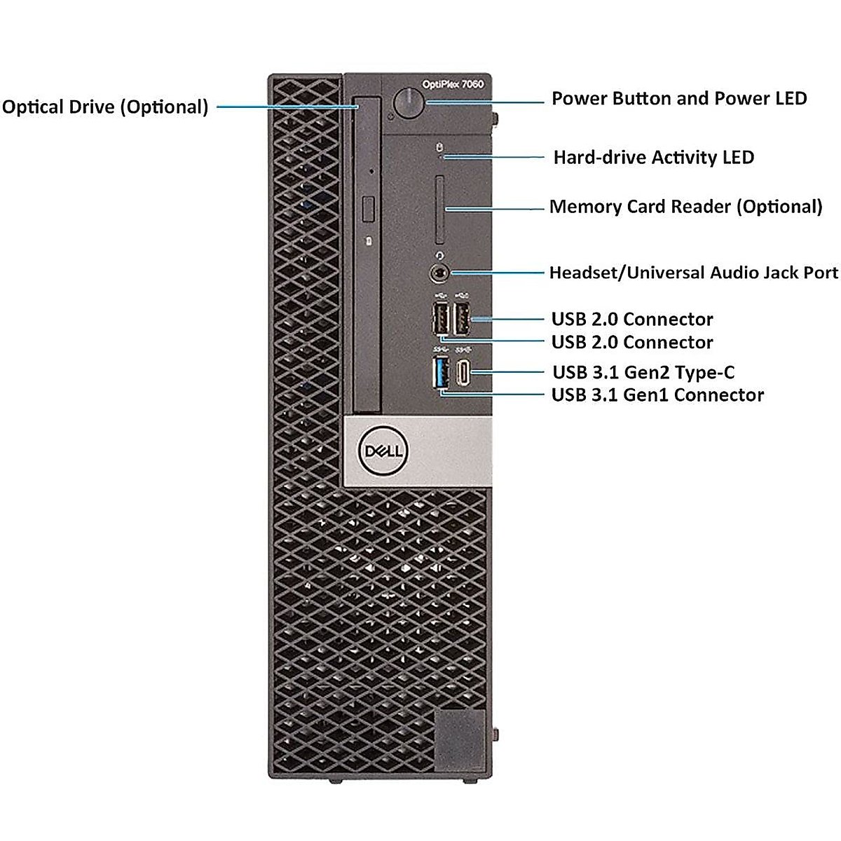 Dell Optiplex 7060 SFF Desktop Computer i7-8700 3.20GHz 32GB DDR4 Ram New 1TB NVMe M.2 SSD Built-in WiFi & Bluetooth HDMI Wireless Keyboard & Mouse Dual Monitor Support Windows 10 Pro (Renewed)