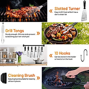 Blackstone Griddle Accessories Kit,41PCS Flat Top Grill Accessories Set for Blackstone and Camp Chef,Professional Stainless Steel Griddle Grill Tools Set for Outdoor BBQ Teppanyaki Camping